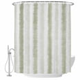 Abstract Sage Green Stripes Shower Curtain Set with Hooks, Rustic ...