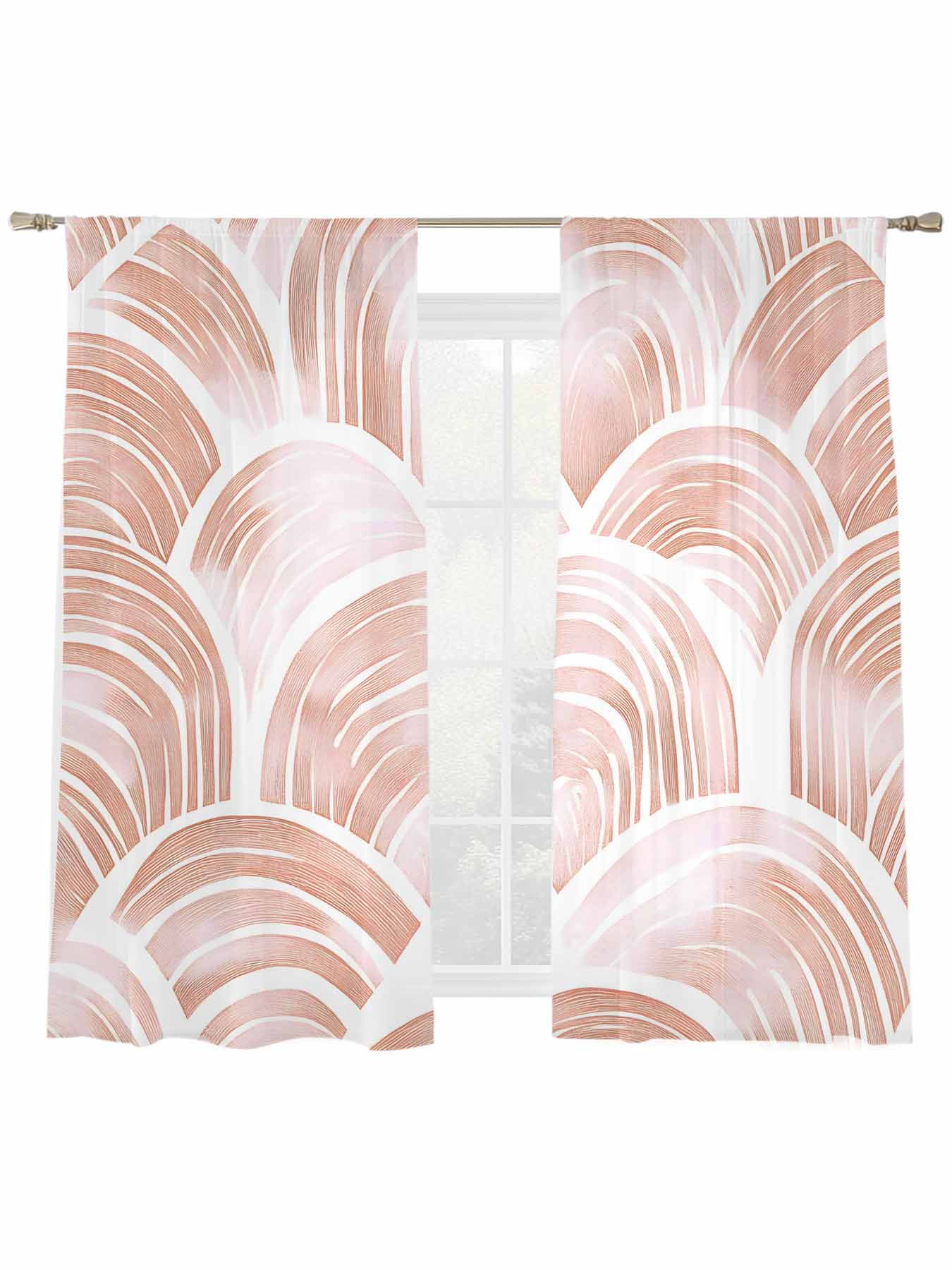 Abstract Scales Sheer Curtains for Living Room Bedroom, Light-filtering ...