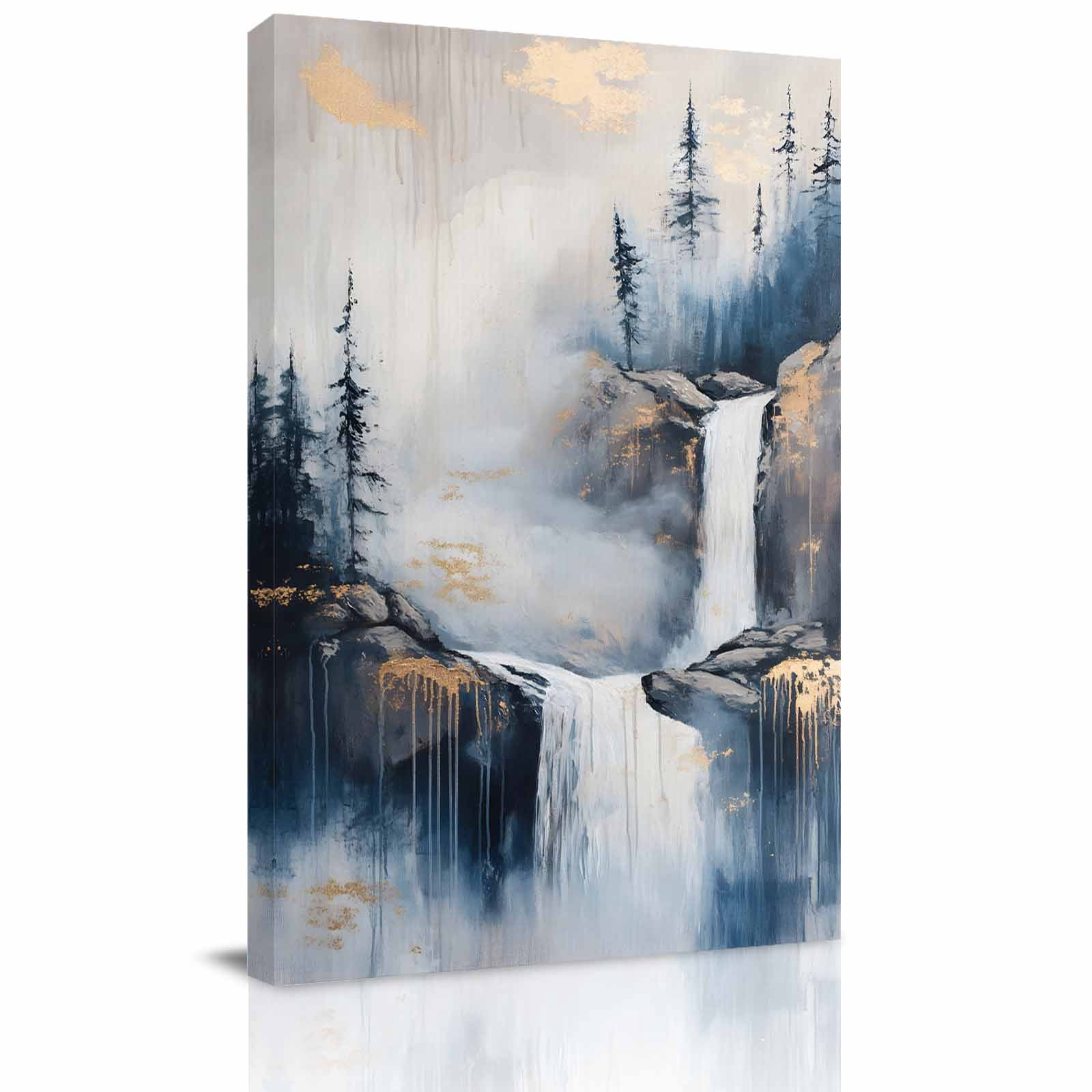 Abstract Scenery Art Canvas Wall Art for Living Room, Mountain ...
