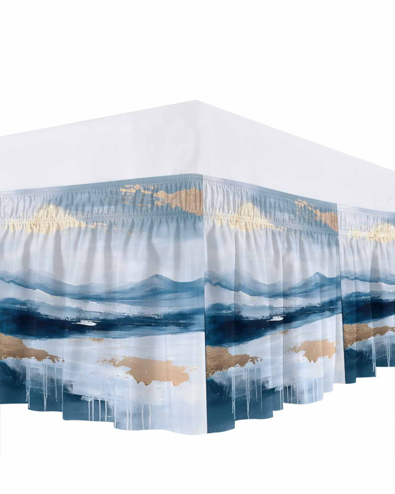 Abstract Scenery Art Ruffle Bed Skirt California King Size Mountain ...