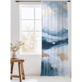Abstract Scenery Art Sheer Curtains 96 Inch Long 1 Panel Mountain Lake ...