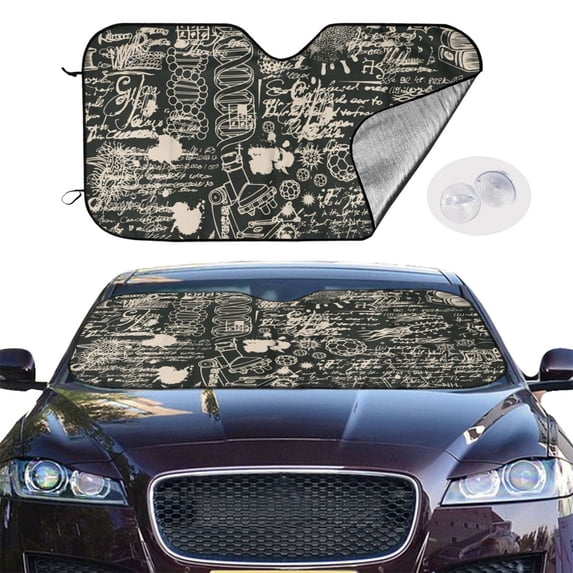 Abstract Scientific Vintage Science Windshield Sunshade Sun Shade Front ...