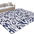 Abstract Scribbles Area Rugs 2.7x5ft Calligraphic Marks Modern Navy ...