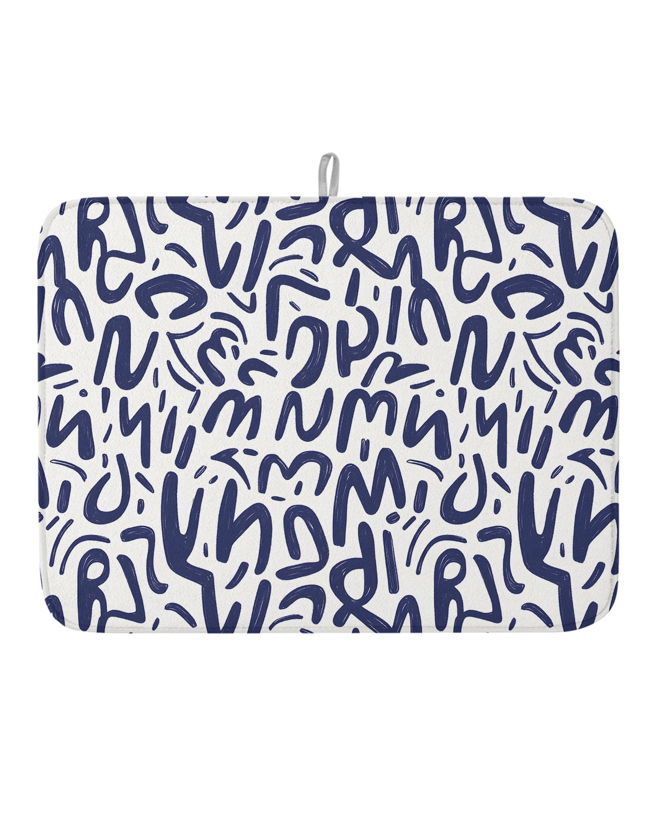 Abstract Scribbles Dish Drying Mat 18x24 inch Calligraphic Marks Modern ...