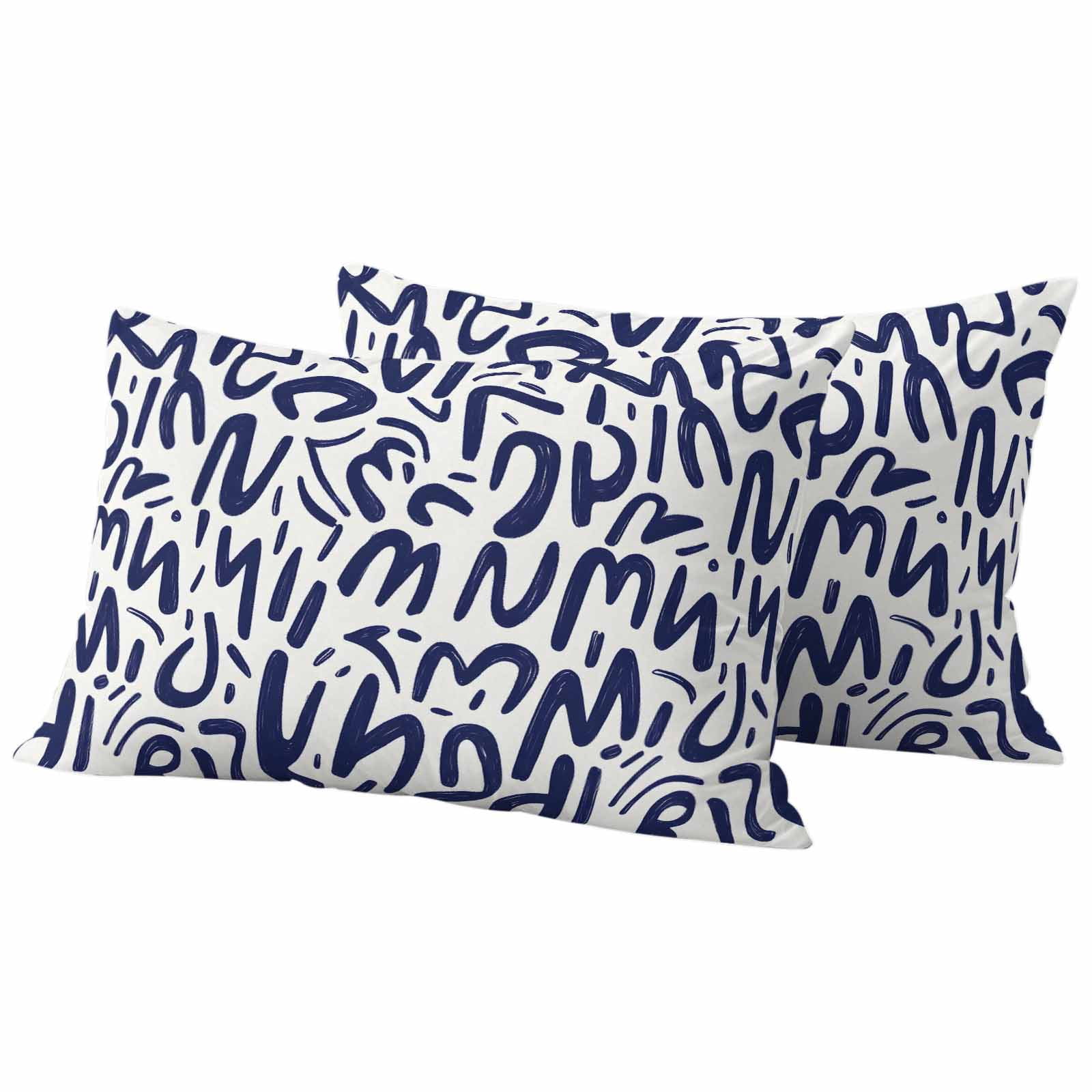 Abstract Scribbles Outdoor Pillow Covers Set of 2 Calligraphic Marks ...