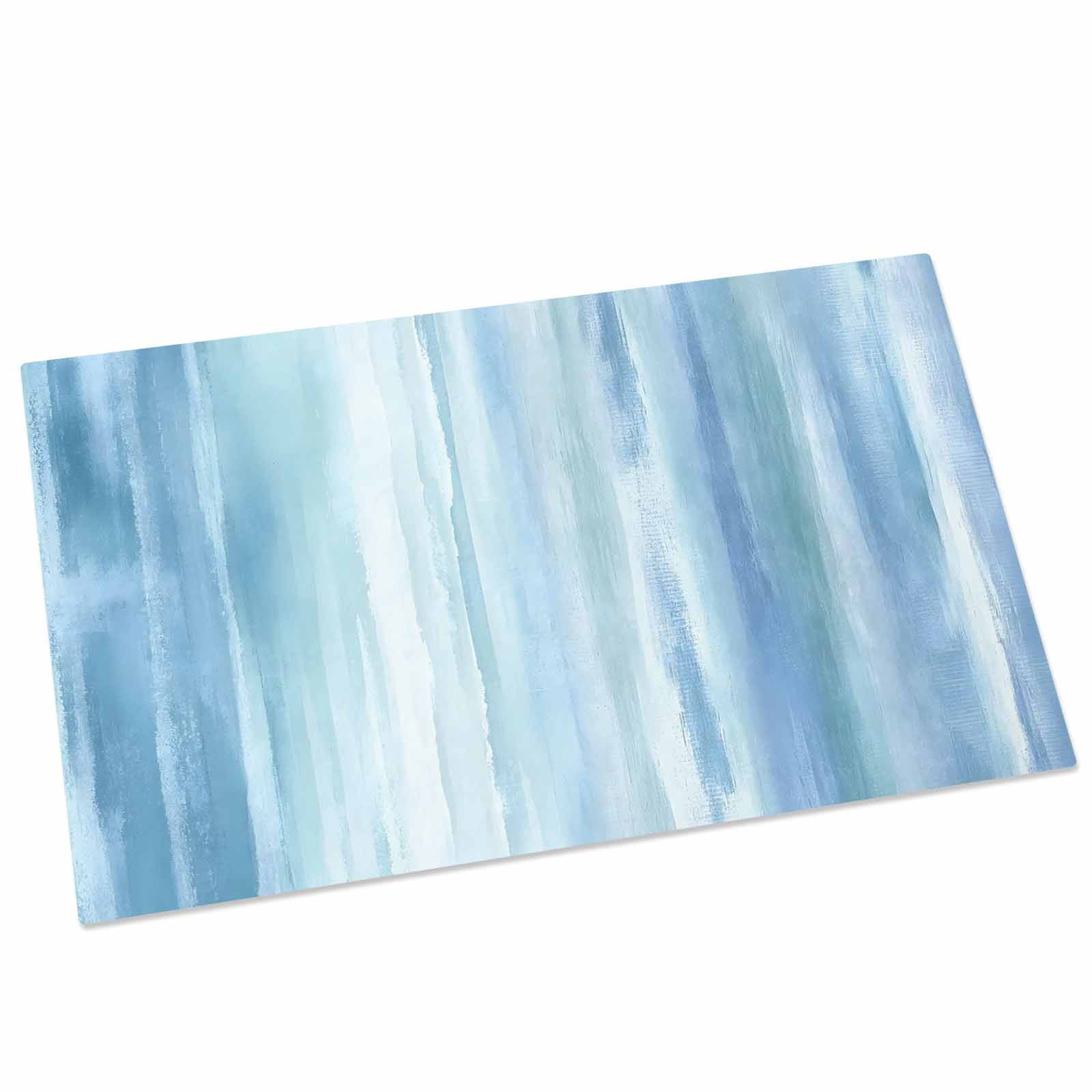 Abstract Sea Door Mat 16x24 Inch Modern Minimalist Light Blue Stripes ...