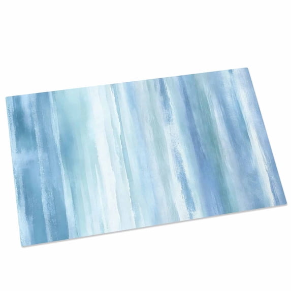 Abstract Sea Door Mat 16x24 Inch Modern Minimalist Light Blue Stripes ...