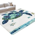 Abstract Sea Turtle Area Rugs 5x7ft Floral Starfish Shell Floor Rug Non ...