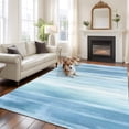 Abstract Sea Washable Area Rug 8x10 Modern Minimalist Light Blue ...