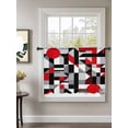 Abstract Seamless Stitching Sheer Curtains 54 Inch Long 1 Panel Red ...