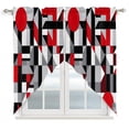 Abstract Seamless Stitching Swag Curtain Valance for Window 2 Panels ...