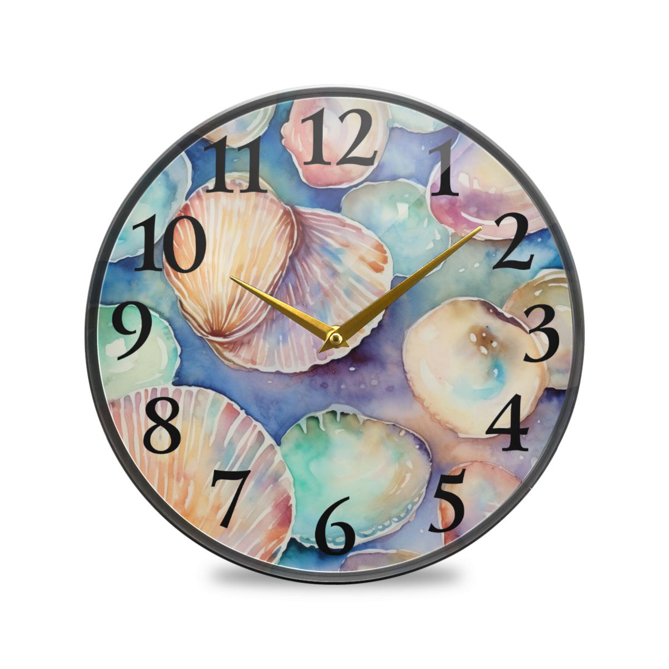 Abstract Seashells Wall Clocks Battery Operated 11.9 Inch Round Clock ...