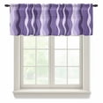 Abstract Semi Sheer Valance Curtains Purple Gradient Waves Beach Lines ...