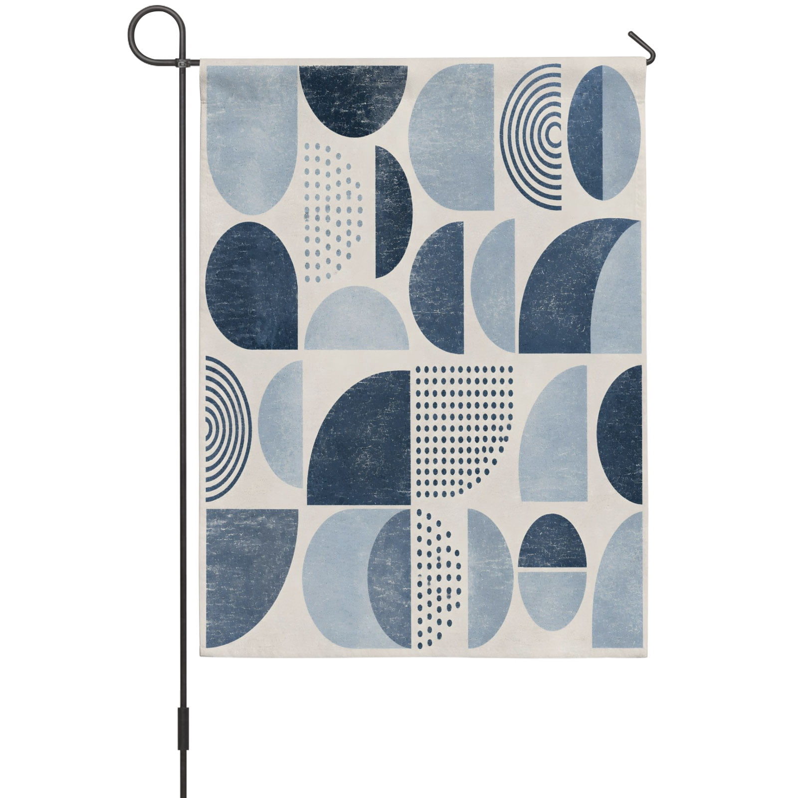 Abstract Semicircles House Flag 28 x 40 Inches, Boho Art Modern Denim ...