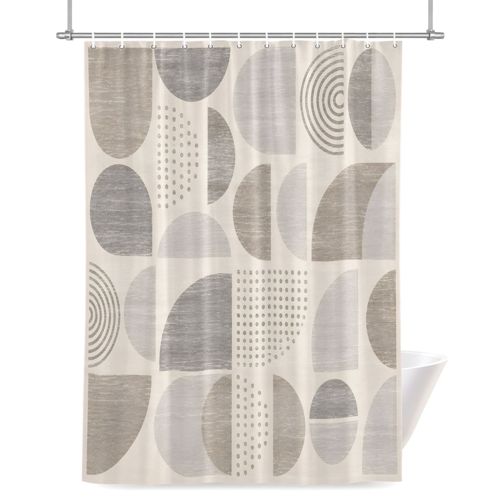 Abstract Semicircles Shower Curtains for Bathroom, Boho Art Modern ...