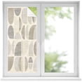 Abstract Semicircles Window Privacy Film, Boho Art Modern Taupe Sand ...