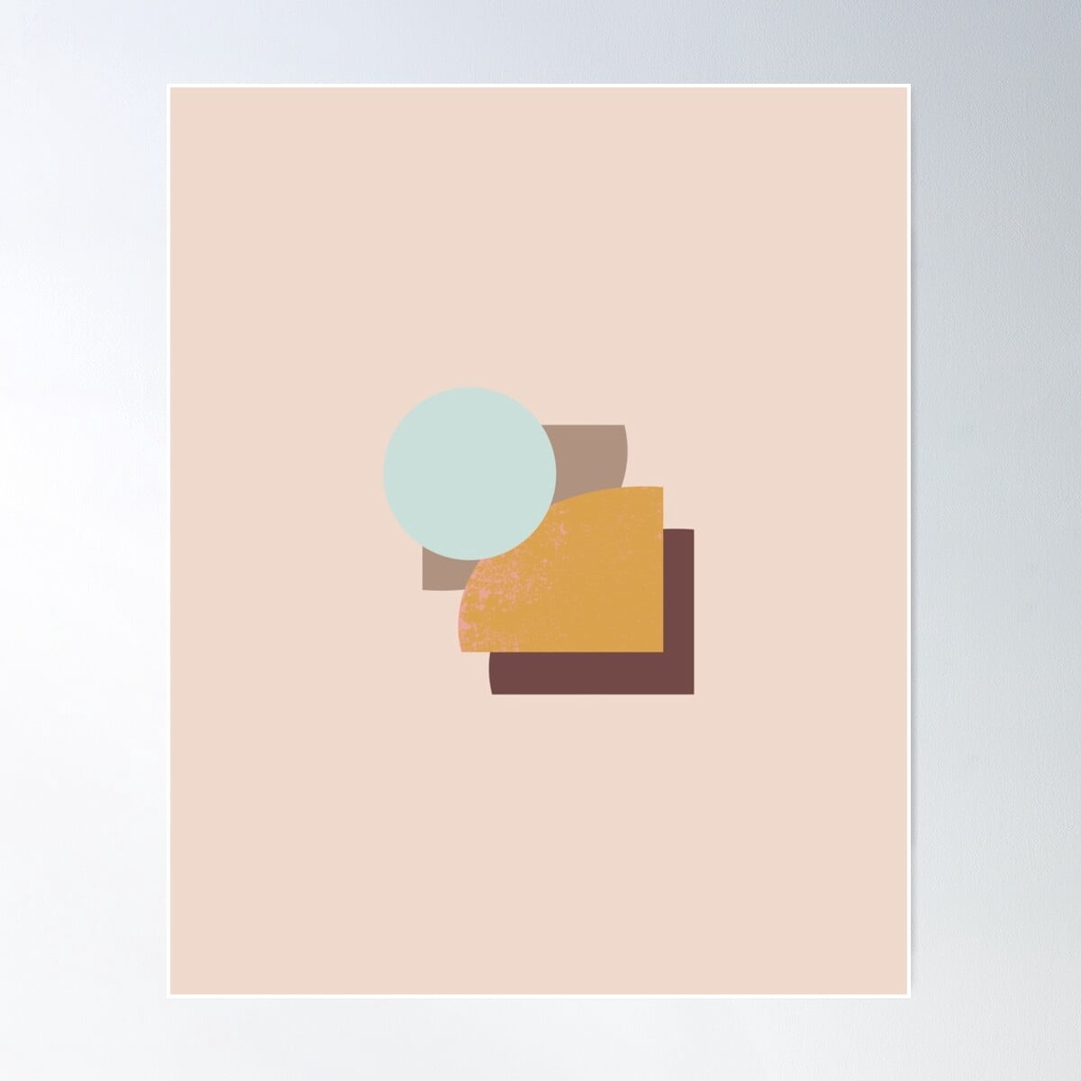 Abstract Shapes 018 Pastel Tones Poster Wall Art, Modern Wall Decor For ...