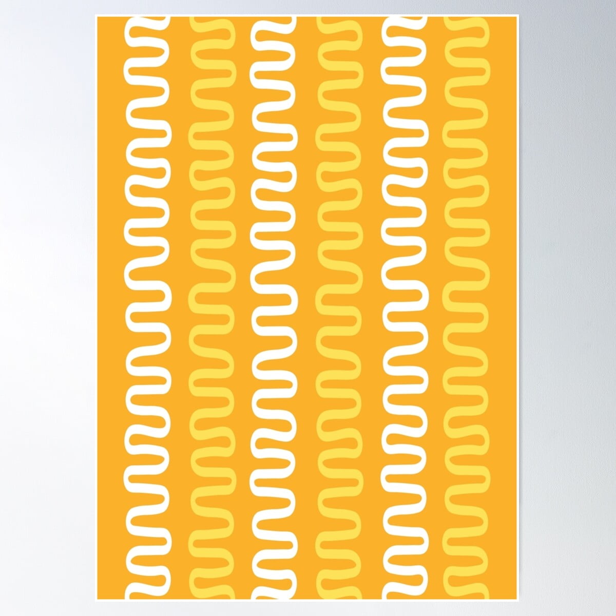 Abstract Shapes 235 In Mustard Yellow (Snake Pattern Abstraction ...