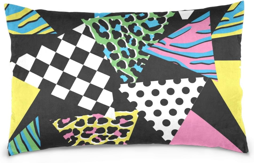 Abstract Shapes Animal Prints Velvet Oblong Lumbar Plush Throw Pillow ...