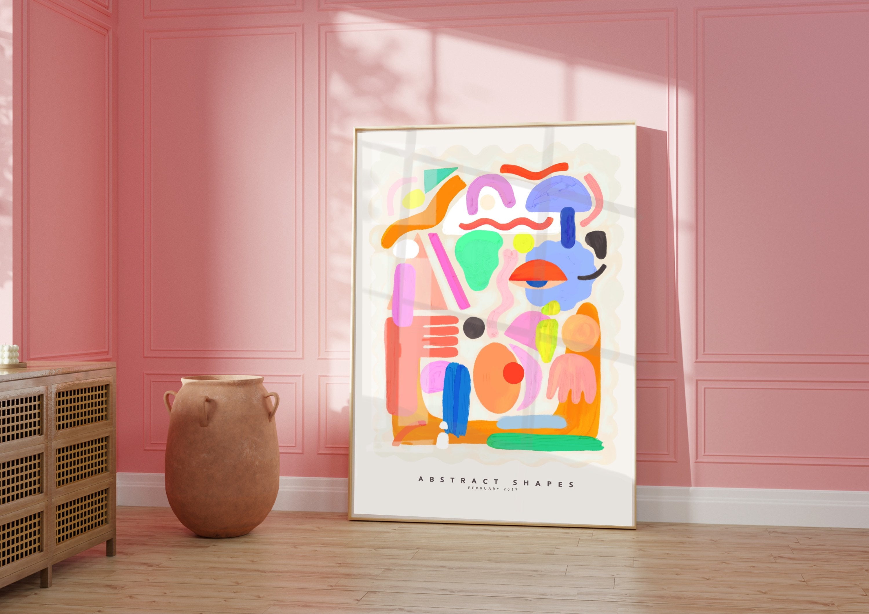 Abstract Shapes Art Print Colorful Maximalist Gallery Wall Decor ...