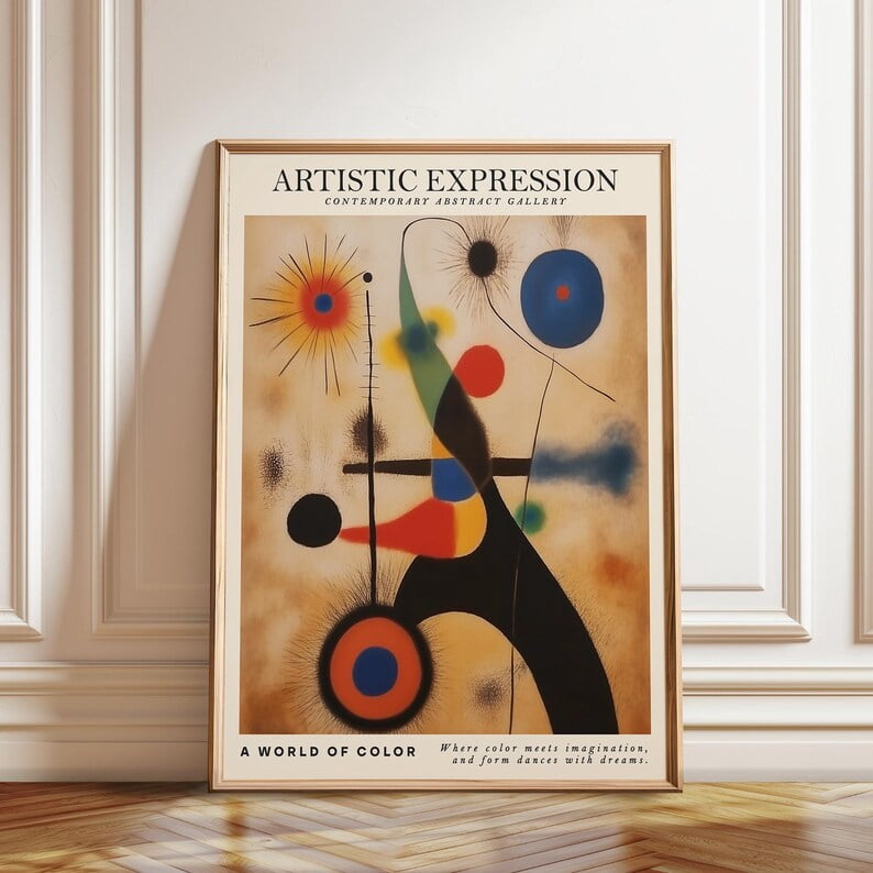 Abstract Shapes Art Print – Modern Geometric Wall Art – Bold Colorful ...
