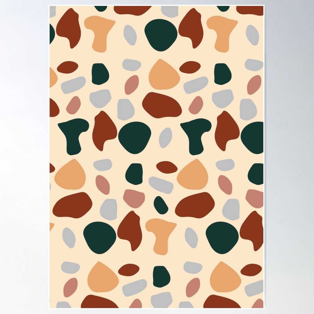 Abstract Shapes Boho Pattern Organic Shapes Poster Wall Art Modern Wall ...