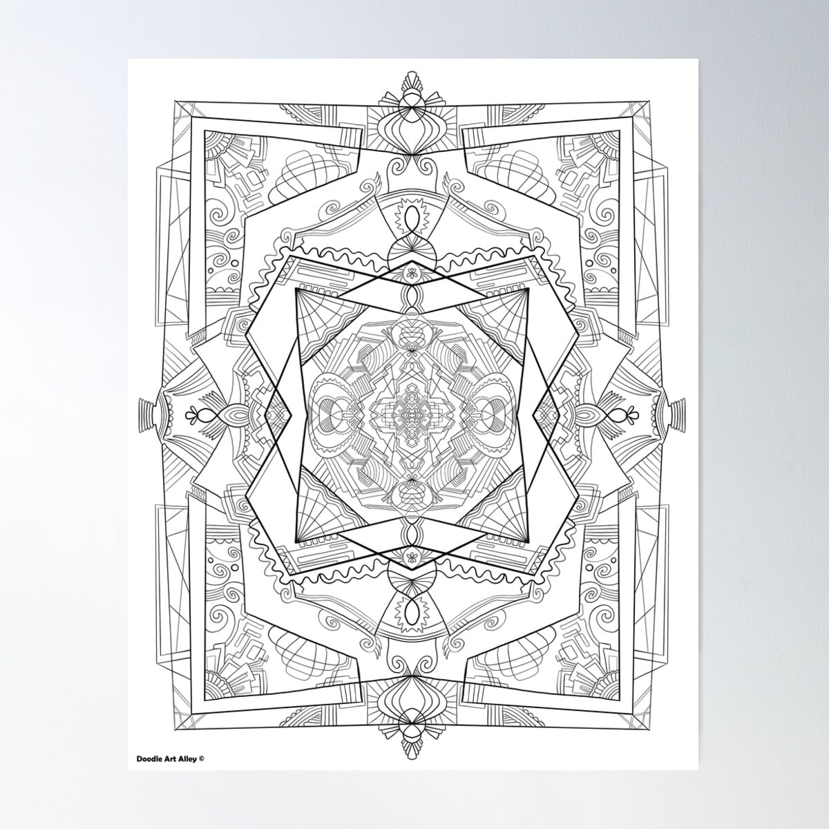 Abstract Shapes Coloring Art - Doodle Art Alley Poster Wall Art, Modern ...