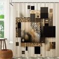 Abstract Shapes Decor Shower Curtain, Geometric Collage Art Bathroom ...