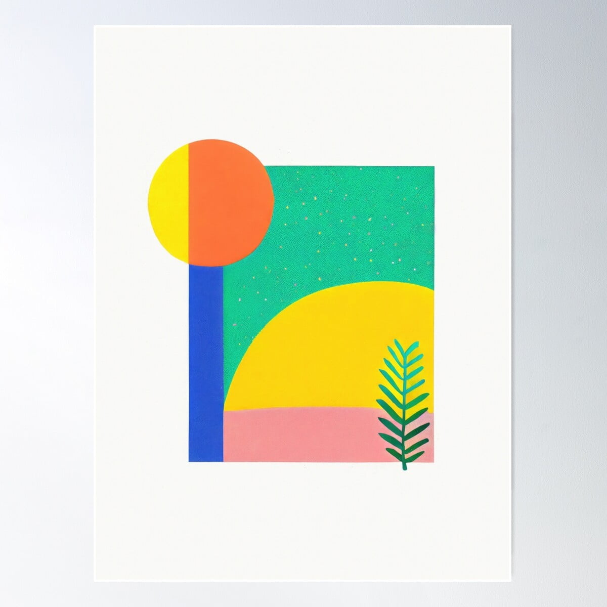 Abstract Shapes Forest Rainbow Geometric Modern Art Poster Wall Art ...