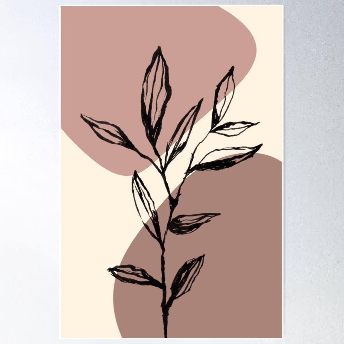 Abstract Shapes Minimal Plant No.2 Poster Wall Art Modern Wall Decor ...