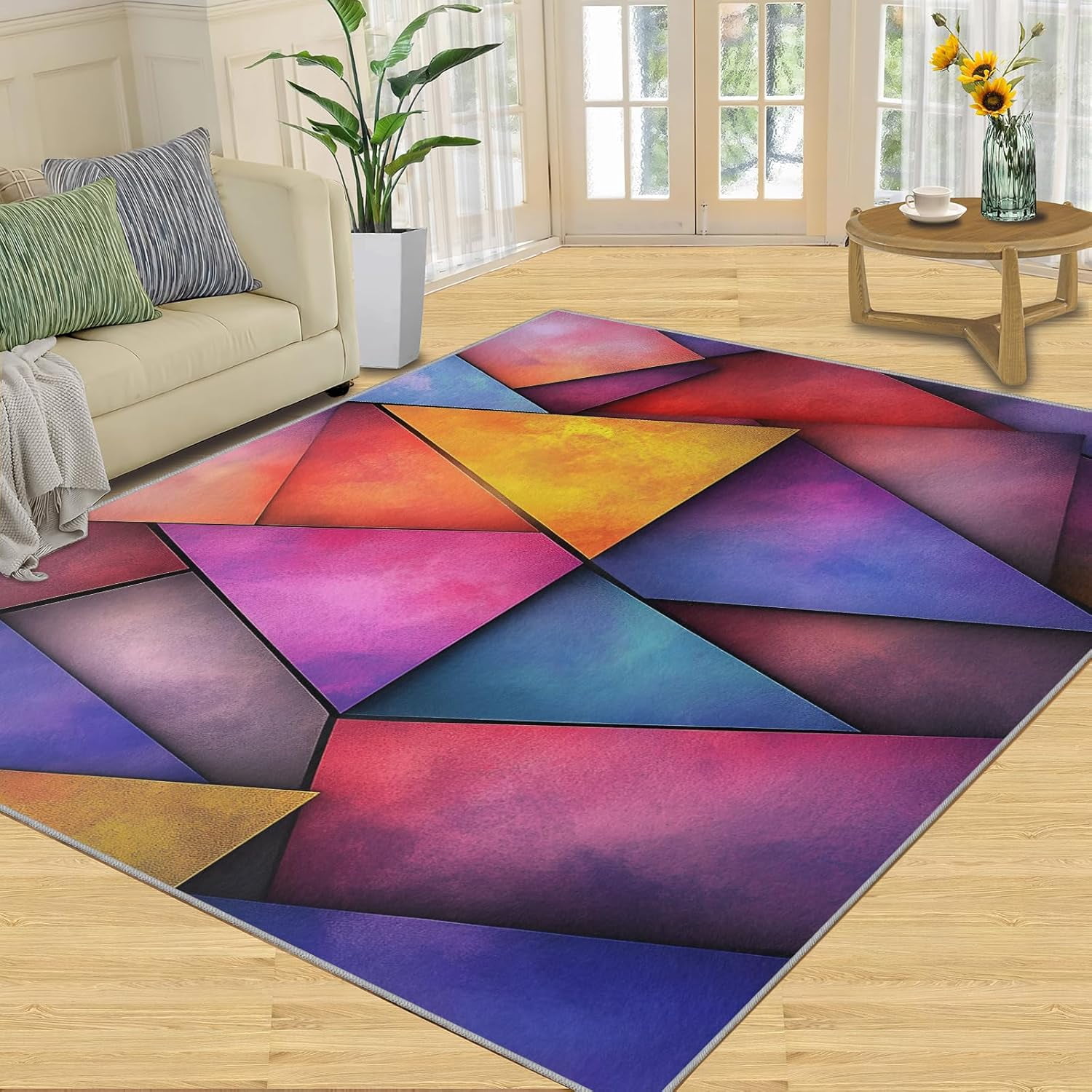 Abstract Shapes Rug ,Abstract Shapes Rugs for Bedroom, Geometry Area ...