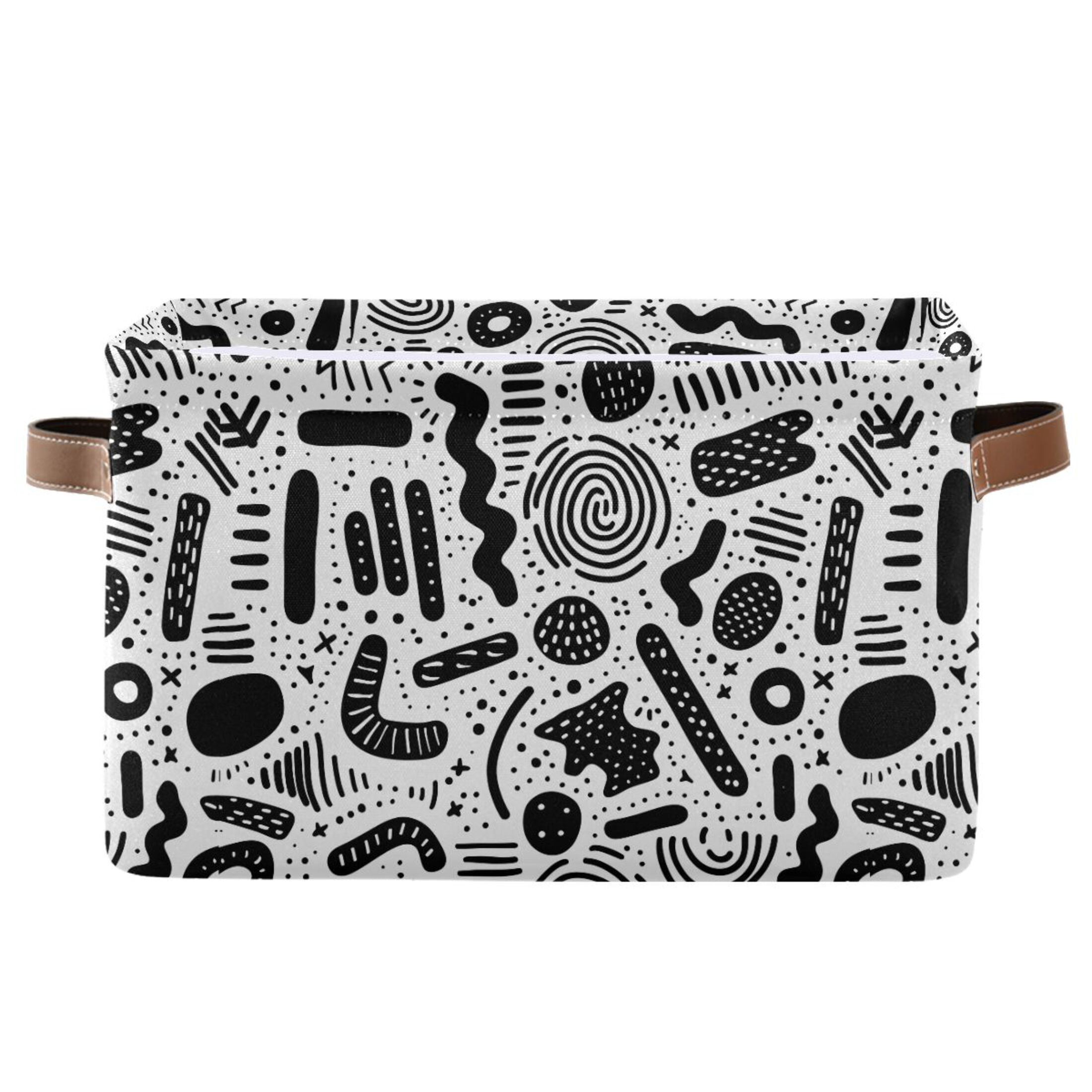 Abstract Shapes and Doodles Storage Bins with Handle Fabric Organizer ...