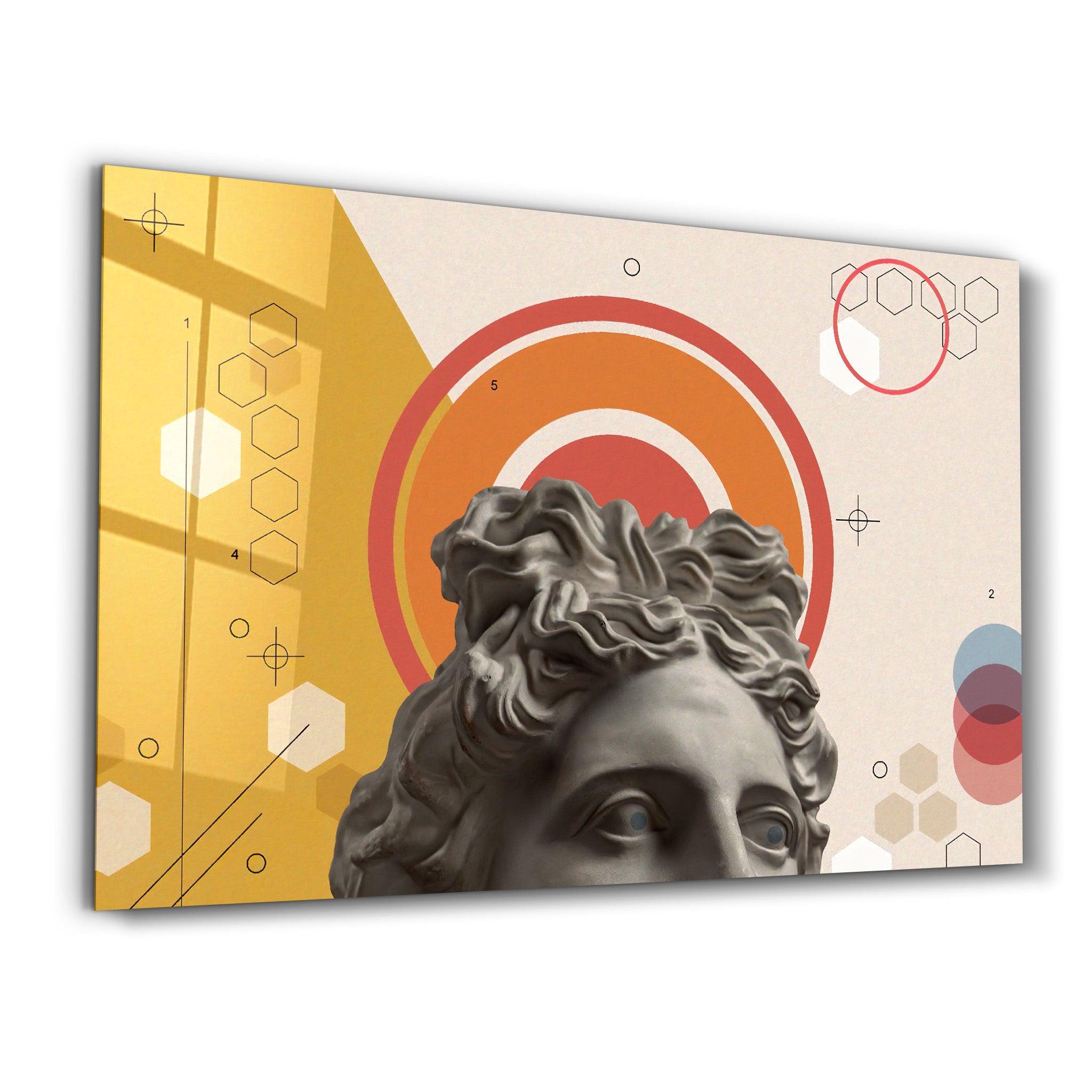 Abstract Shapes and Statue | Glass Wall Art - Walmart.com