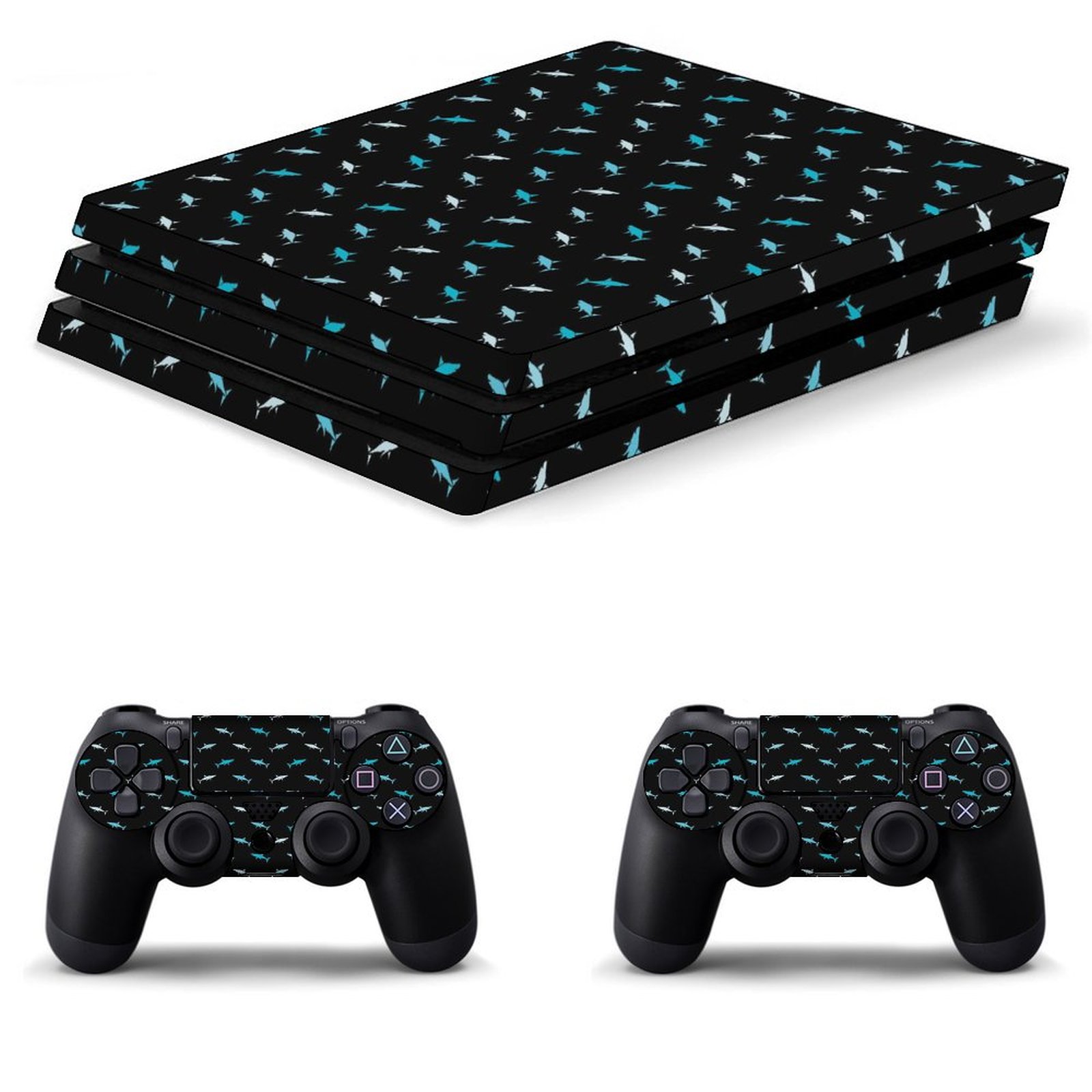 Abstract Shark Symbols PS4/PS4 Pro/PS4 Slim Skin Sticker For Console ...