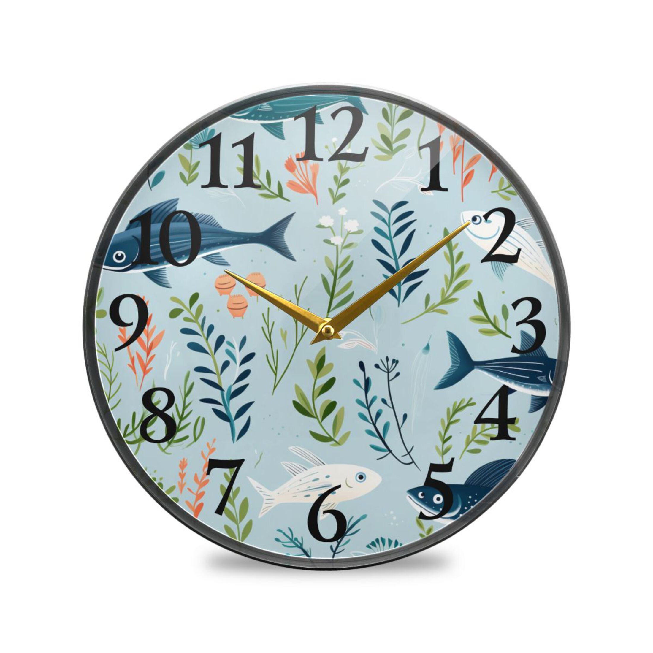 Abstract Shark Wall Clocks Battery Operated 11.9 Inch Round Clock ...
