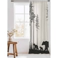 Abstract Sheer Curtains 108 Inch Long 1 Panel Forest Walking Bear ...