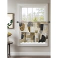 Abstract Sheer Curtains 54 Inch Long 1 Panel Brown Black Color Block ...
