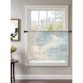 Abstract Sheer Curtains 54 Inch Long 1 Panel Watercolor Teal Brown ...