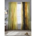 Abstract Sheer Curtains 84 inches Long, Olive Green Amber Yellow ...