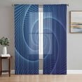 Abstract Sheer Curtains for Living Room Bedroom, Blue Stripe Geometric ...