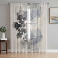 Abstract Sheer Curtains for Living Room Bedroom, Ink Painting Mottled ...