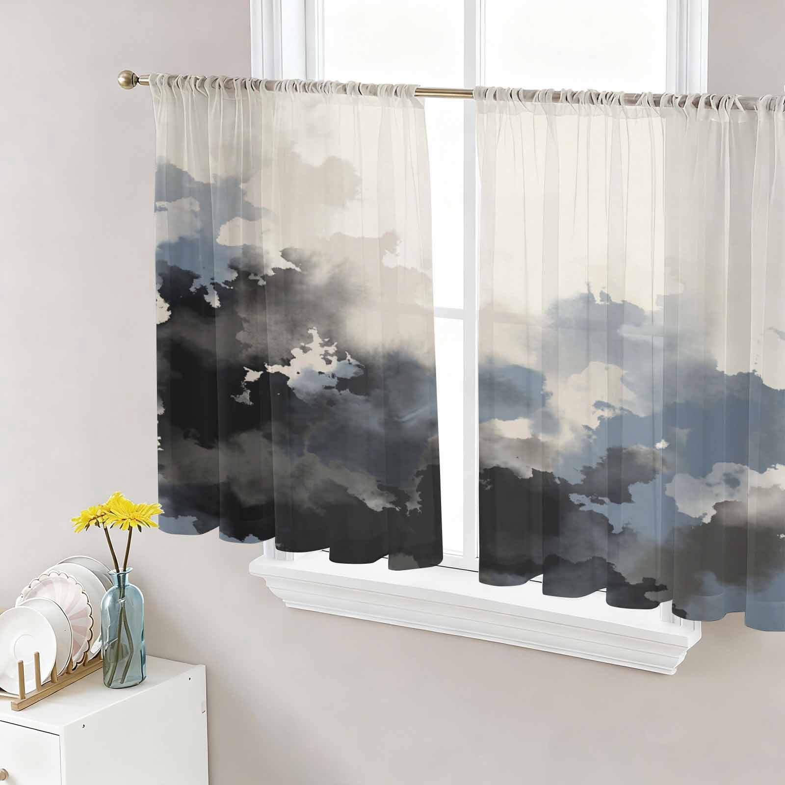 Abstract Sheer Curtains for Living Room Bedroom, Oil Painting Industry ...