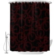 Abstract Shower Curtain for Bathroom, Red Bicycles Line Texture Modern ...