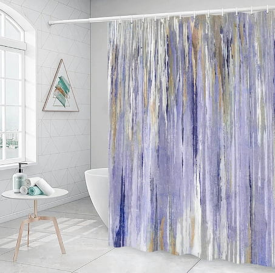 Abstract Shower Curtain, Modern Aesthetic Purple Stripe Shower Curtain ...