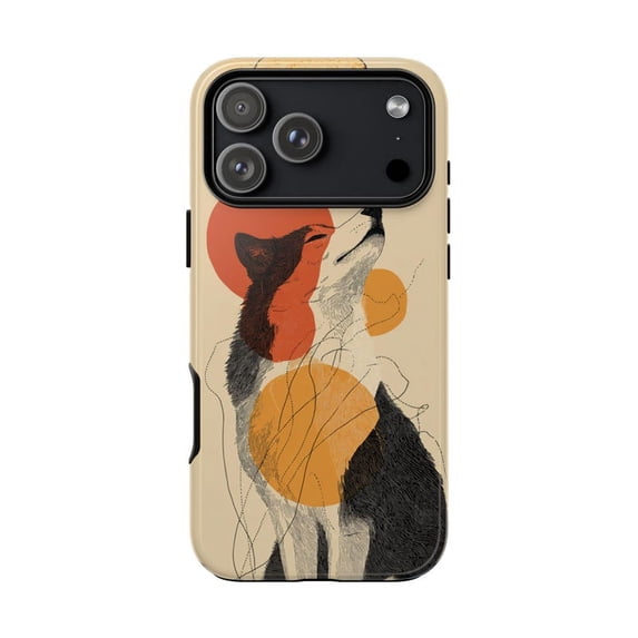 Abstract Siberian Husky Wolf Orange Phone 17 16 15 14 13 12 11 Pro Max ...