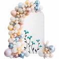 Abstract Simple Floral Arch Backdrop Cover 5 FT Teal Green Black Lines ...