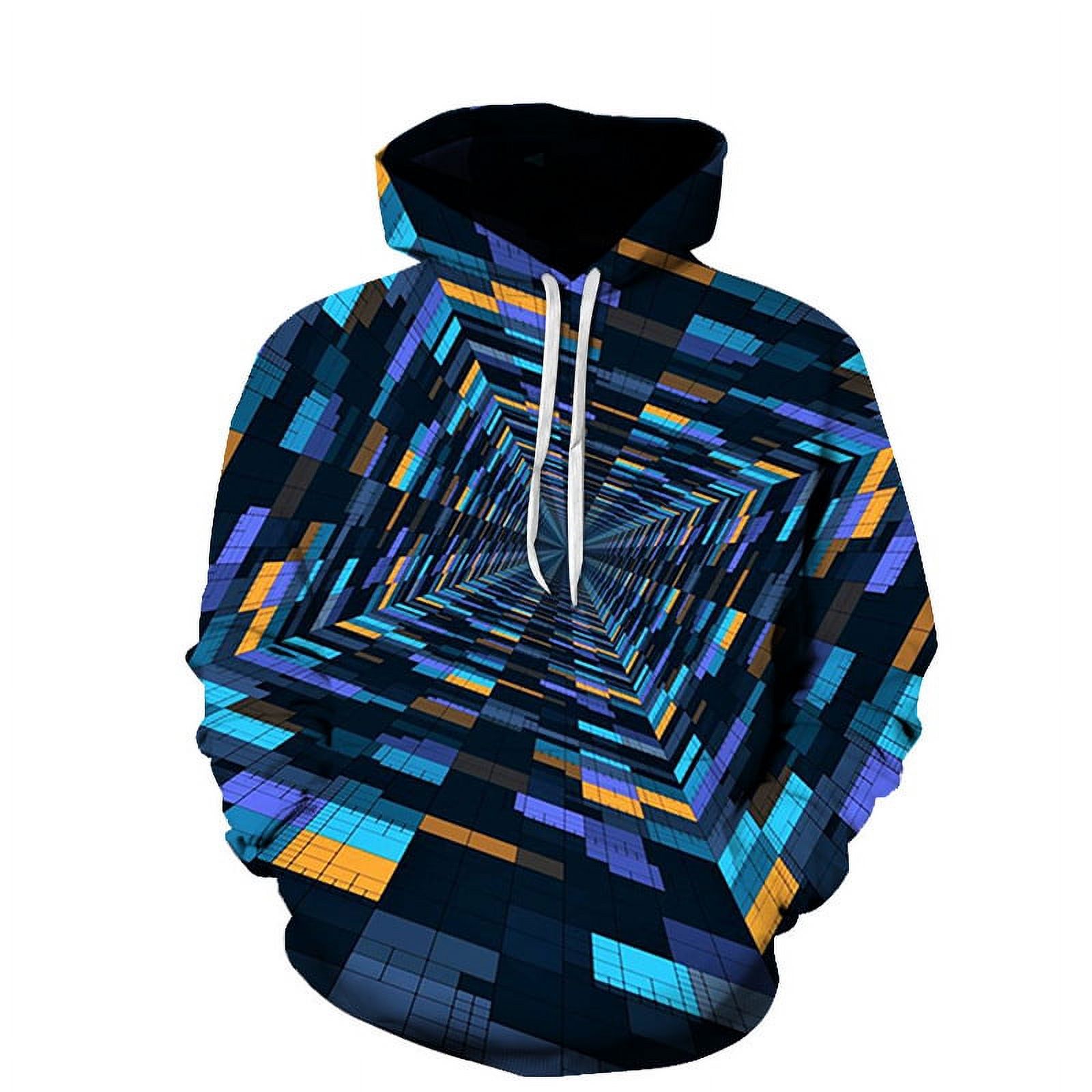 Abstract Simple Paint Hoodie 3D Print Graffiti Hooded Pullover Men New ...