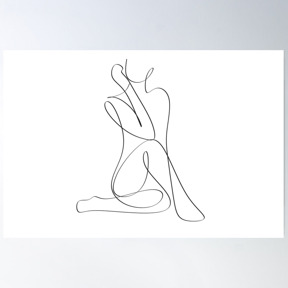 Abstract Sitting Body Poster Wall Art, Modern Wall Decor For Living ...