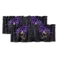 Abstract Skull 2 Panels Kitchen Valance, Night Mysterious Purple ...