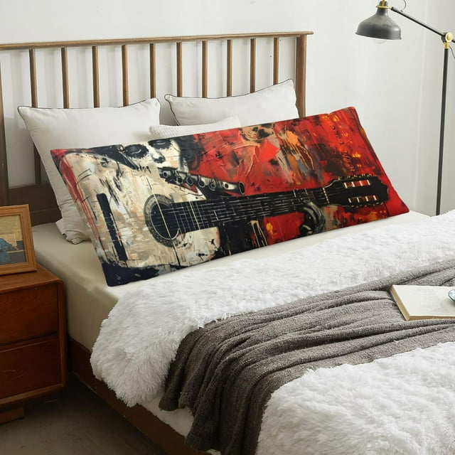 Abstract Skull Guitar Art Body Pillow Cover Body Pillow Cases with ...